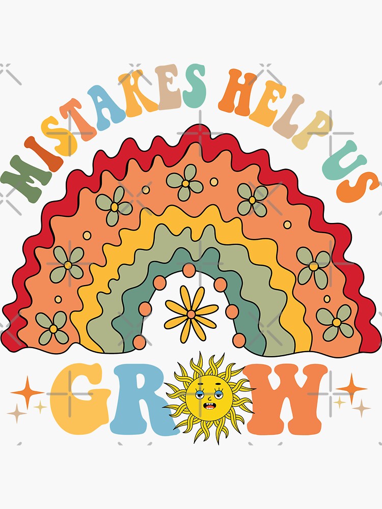 "Groovy Growth Mindset Positive Retro Teachers Back To School" Sticker ...