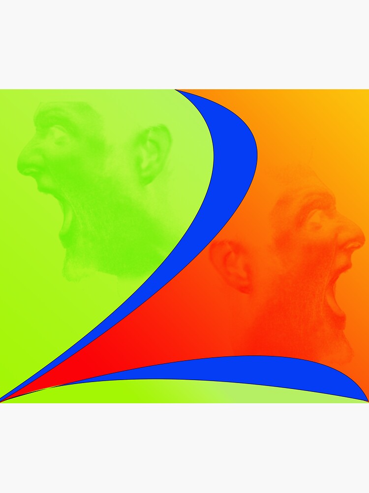 "Two human faces are shouting on either side" Sticker for Sale by ...