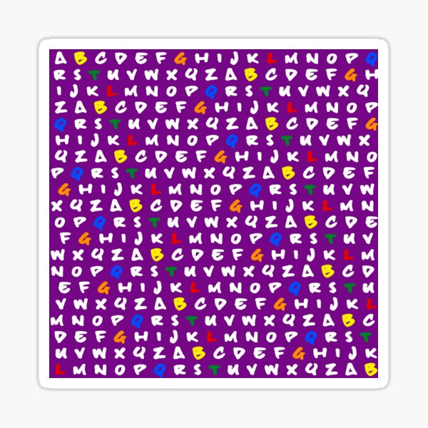"Abc's purple!" Sticker for Sale by gasponce | Redbubble