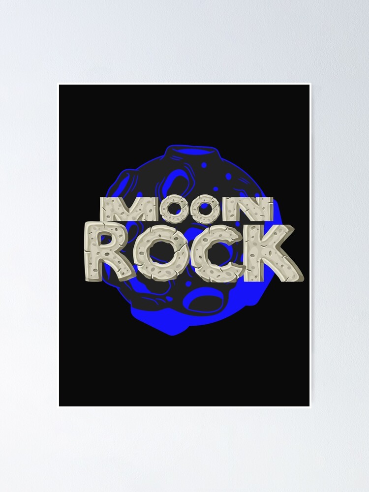 "Blue Neon Moon Rock " Poster for Sale by GraphXDesigners | Redbubble