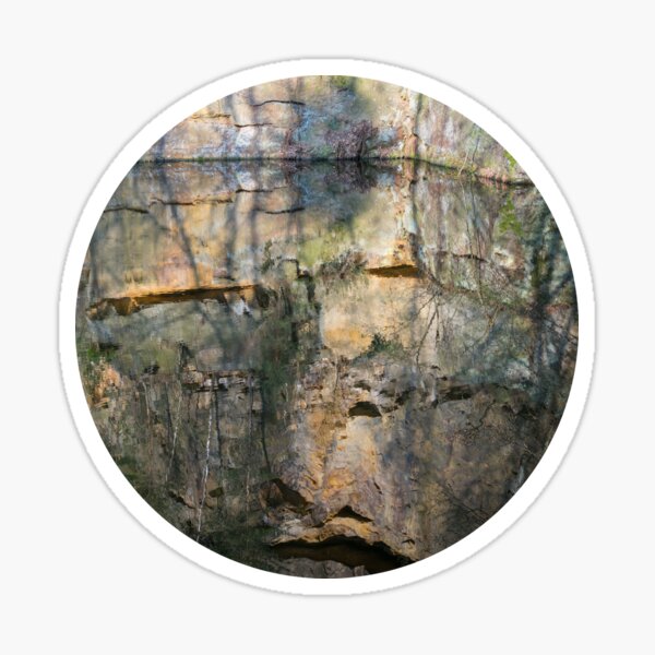 "Reflection in the quarry 3. Rocks, trees and water" Sticker for Sale ...