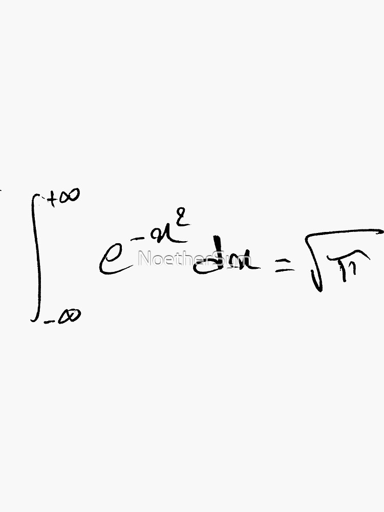 "math equations: gaussian integral handwritten" Sticker for Sale by ...