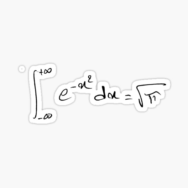"math equations: gaussian integral handwritten" Sticker for Sale by ...