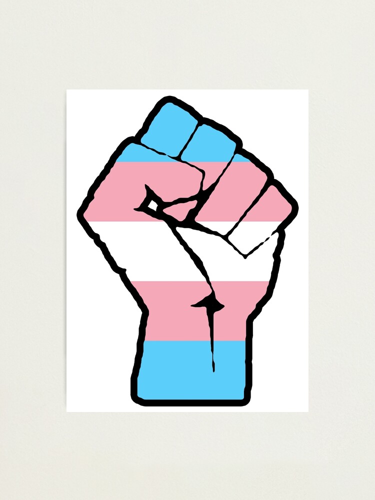 "Transgender Flag - Raised Fist" Photographic Print for Sale by ...