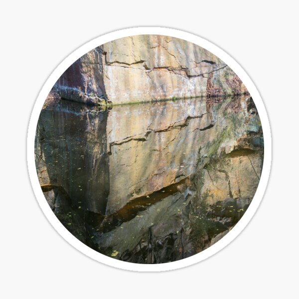 "Reflection in the quarry 2. Rocks, trees and water" Sticker for Sale ...