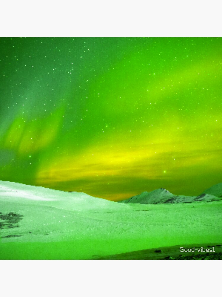 "Aurora Borealis- Earth's Atmospheric Light Show (Yellow-Green ...
