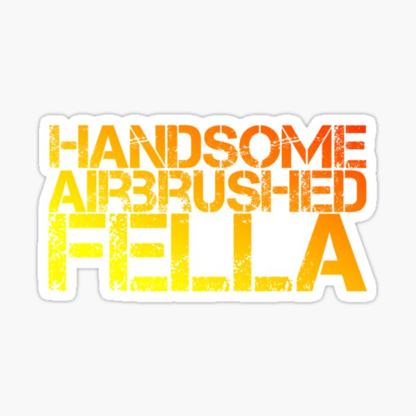 "Handsome Airbrushed Fella" Sticker for Sale by SweetWearStore | Redbubble