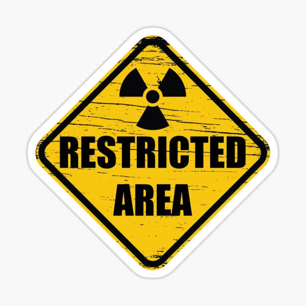 "Radiation Warning Symbol Restricted Area Yellow Sign" Sticker for Sale ...