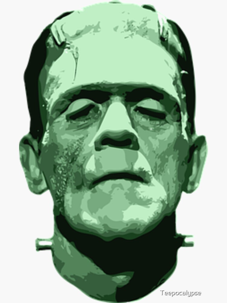 "Frankenstein Face" Sticker for Sale by Teepocalypse | Redbubble