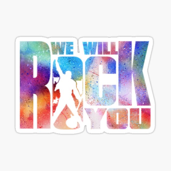 "We Will Rock You - Watercolor" Sticker for Sale by Valhalla-Songs ...