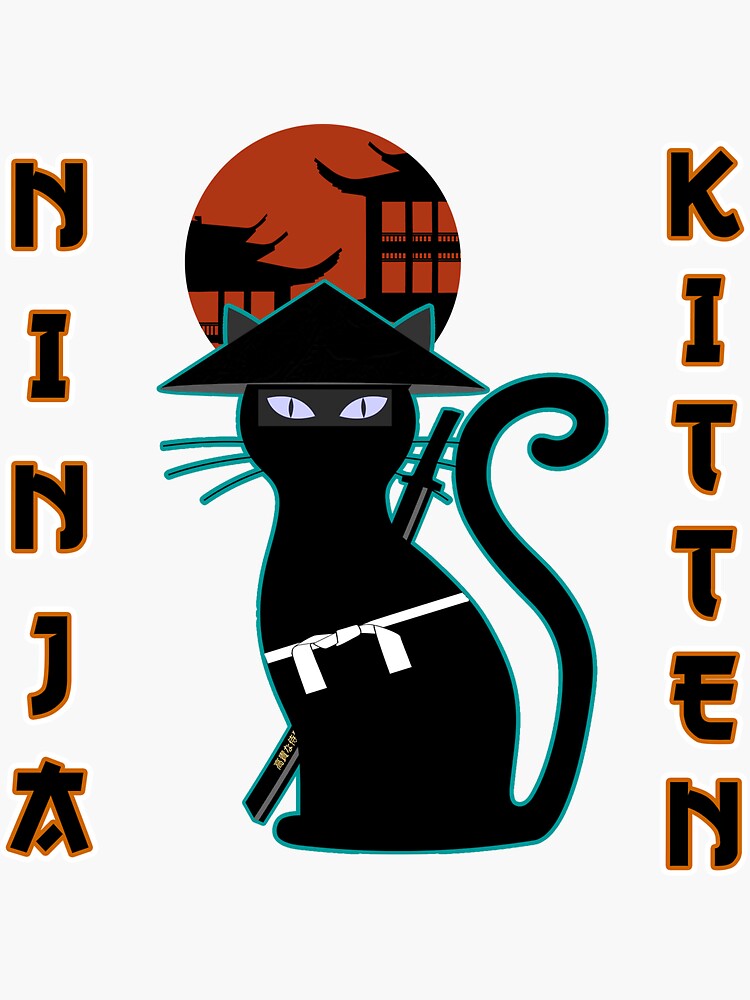 "Ninja cat samurai kitten Assassin kitty Meow" Sticker for Sale by ...