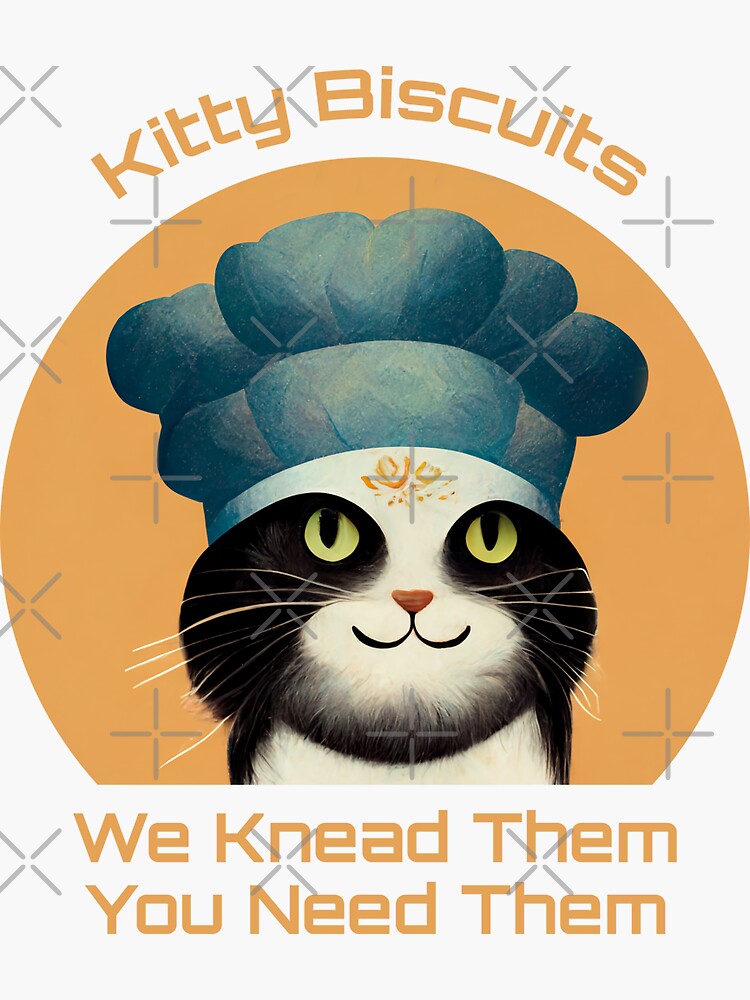 "Cute Black and White Funny Cat Making Biscuits With Love and a Chef ...