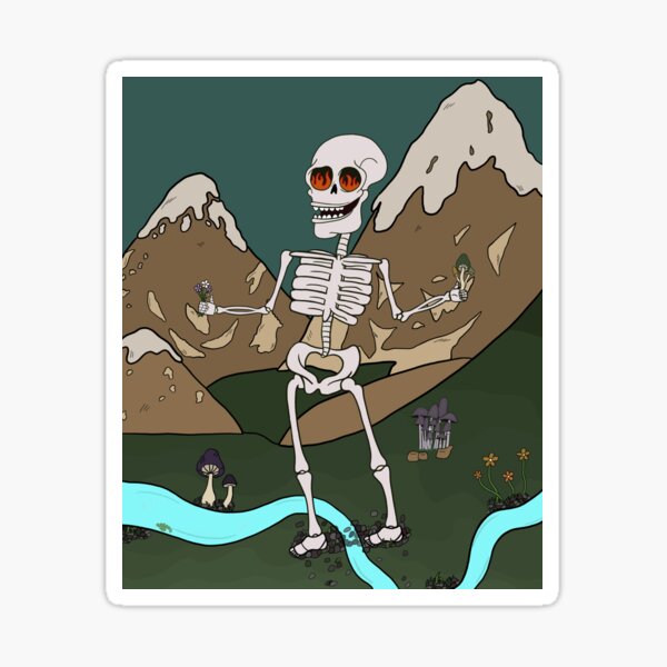 "Skeleton Art" Sticker for Sale by deadofdoodles | Redbubble