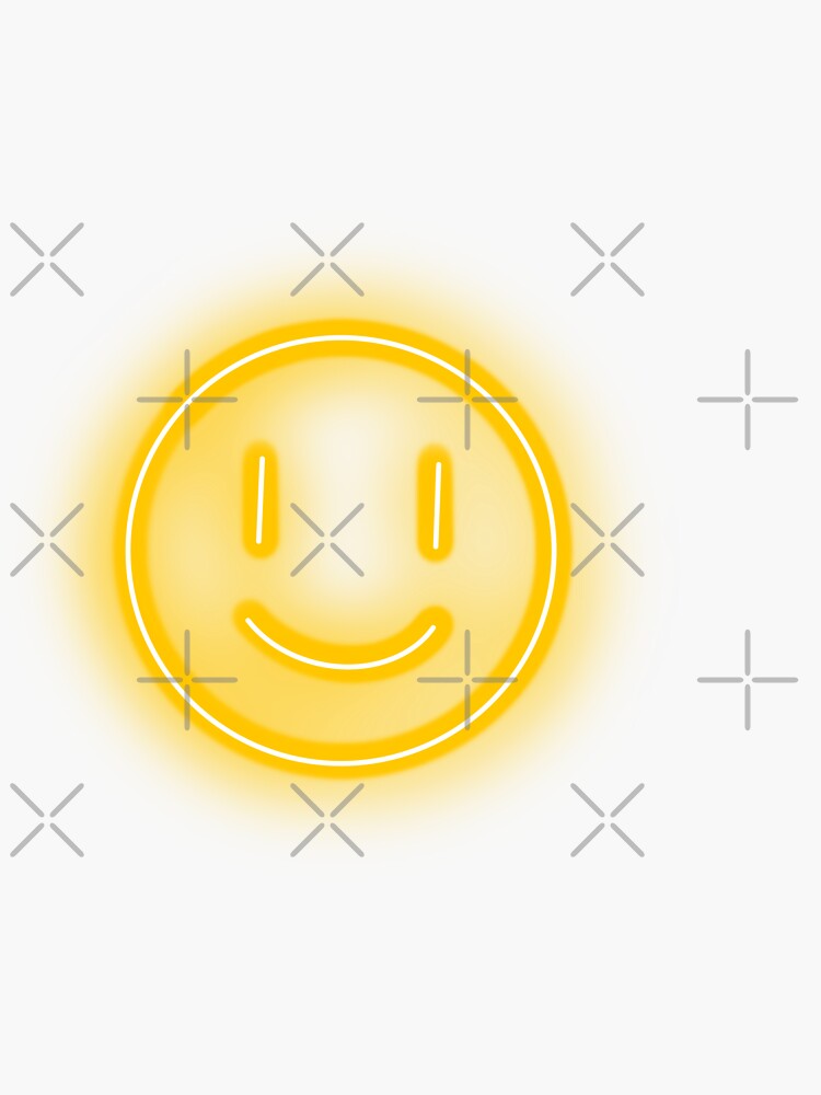 "Yellow Glowing Smiley Face" Sticker for Sale by BunnyBee73 | Redbubble