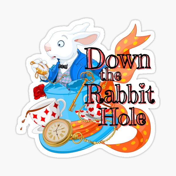 "Down the Rabbit Hole" Sticker for Sale by HomeCanvas | Redbubble