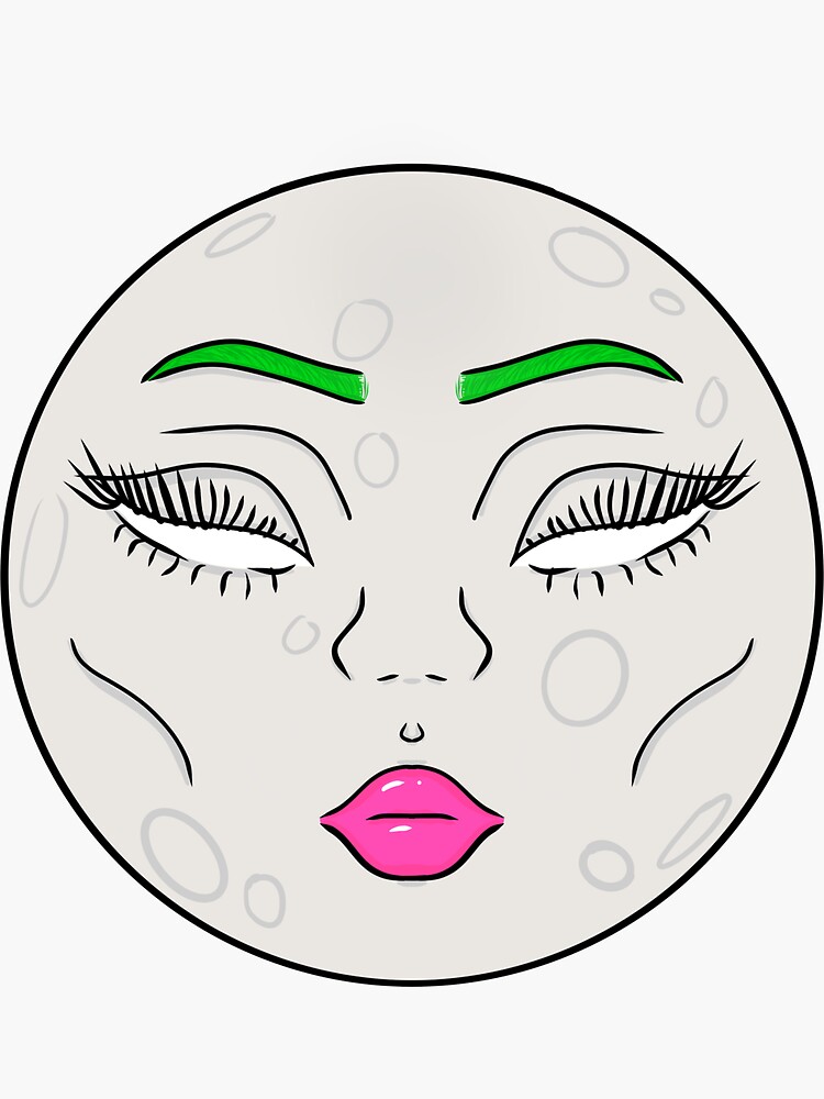 "Moon face " Sticker for Sale by cheeseandtees | Redbubble