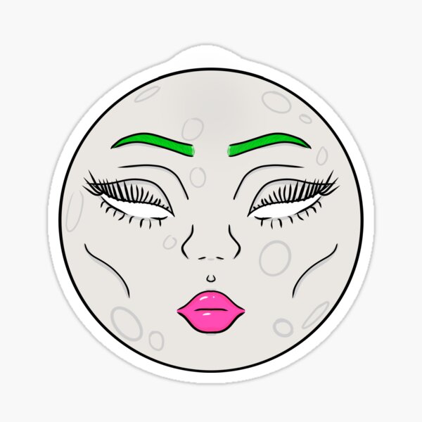 "Moon face " Sticker for Sale by cheeseandtees | Redbubble