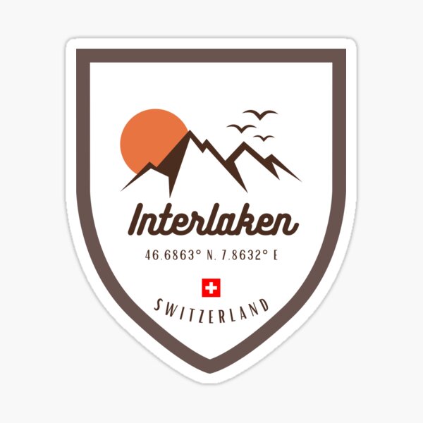 "Interlaken, Switzerland. Outdoor Mountain Seal with Coordinates ...