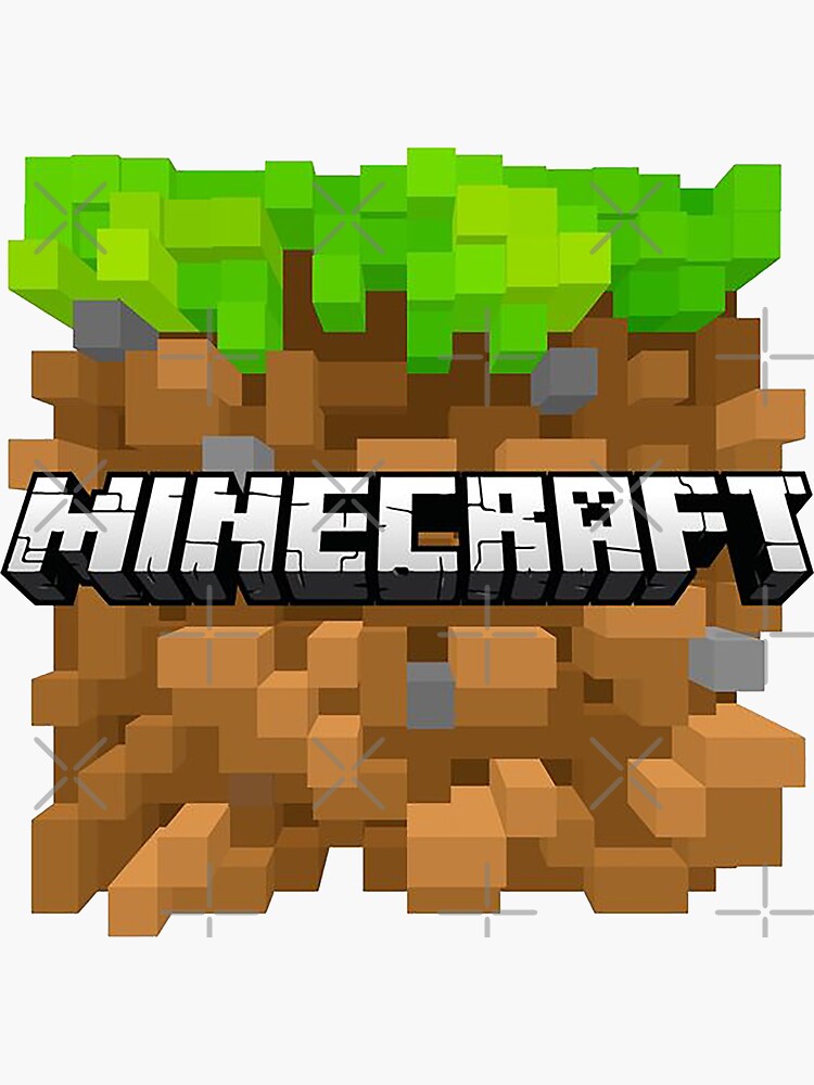 "Minecraft Grass Block Logo" Sticker for Sale by qloc | Redbubble