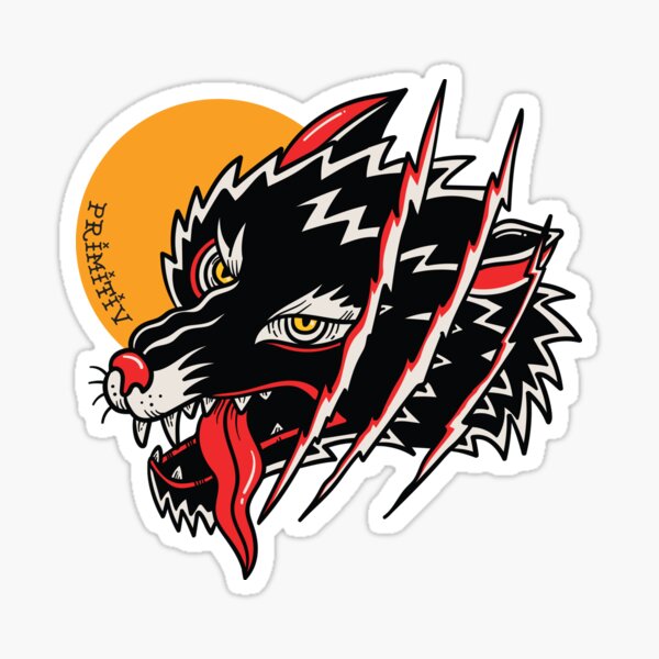 "Dark Howler" Sticker for Sale by PrimitivArt | Redbubble