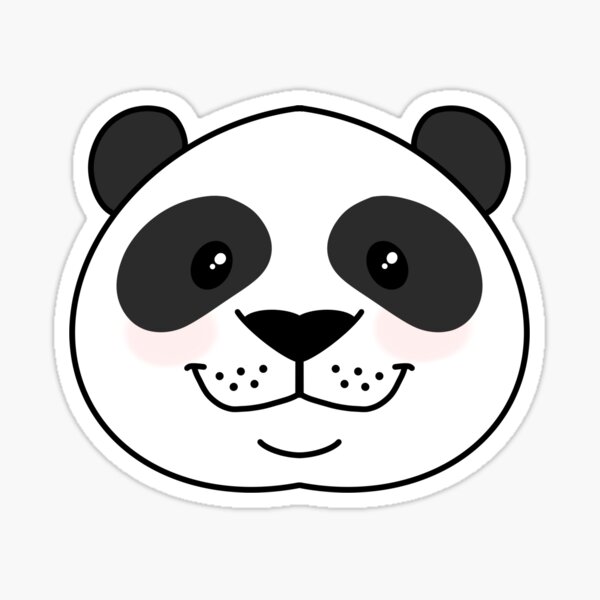 "Cartoon Panda Face" Sticker for Sale by PoeTatoes | Redbubble
