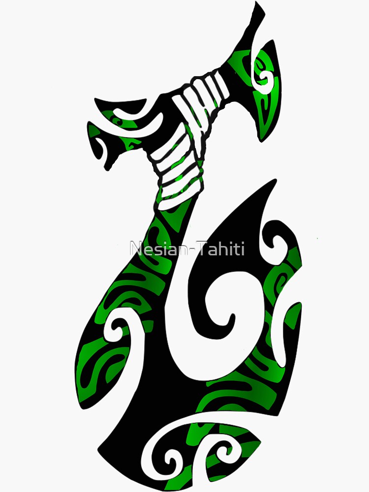 "MATAU - Black (Polynesian hook)" Sticker for Sale by Nesian-Tahiti ...