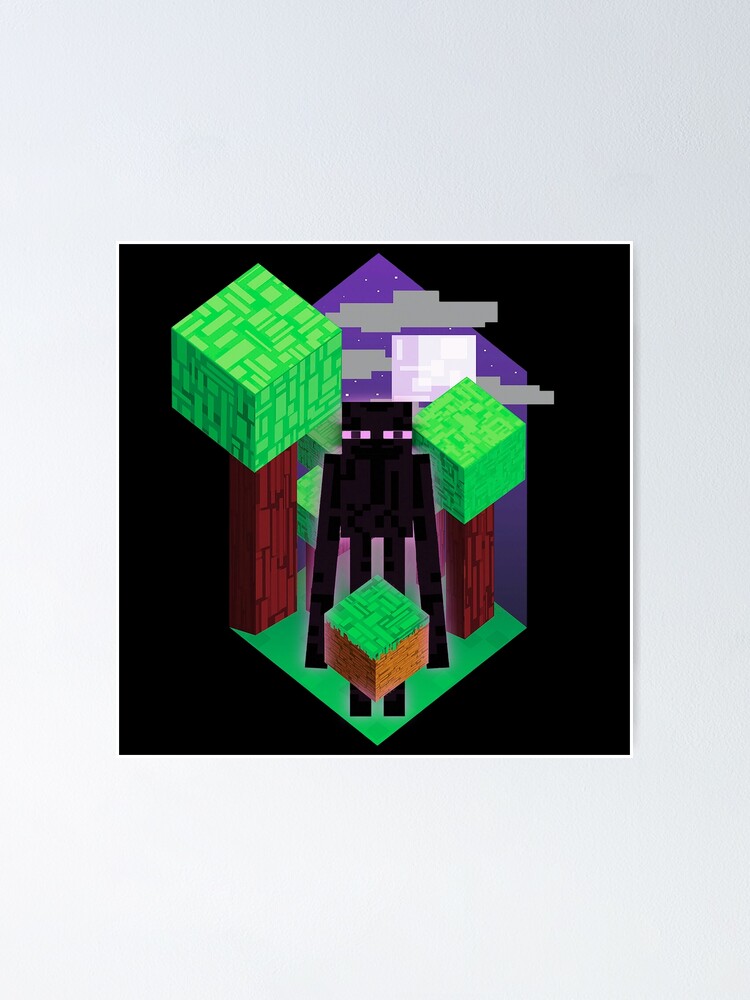 "Enderman Night Block" Poster for Sale by qloc | Redbubble