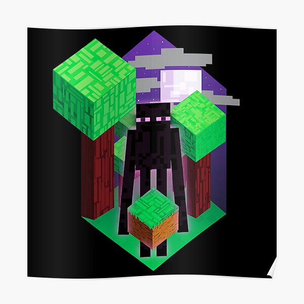 "Enderman Night Block" Poster for Sale by qloc | Redbubble