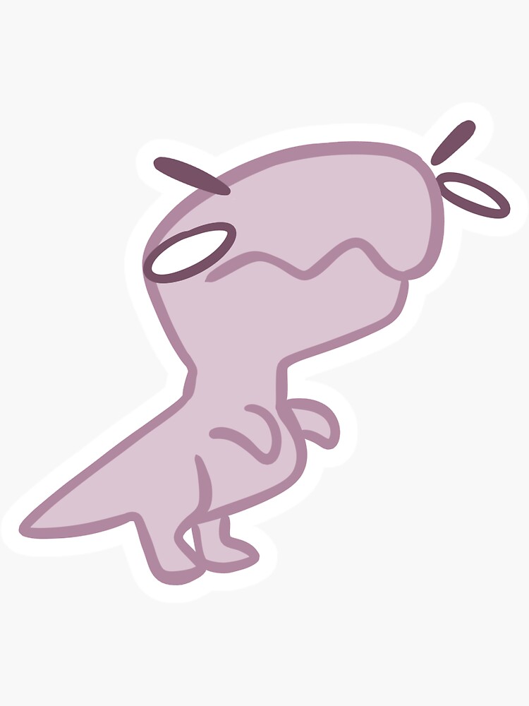 "Grumpy dinosaur " Sticker for Sale by LLAMAPOOFPOOF | Redbubble