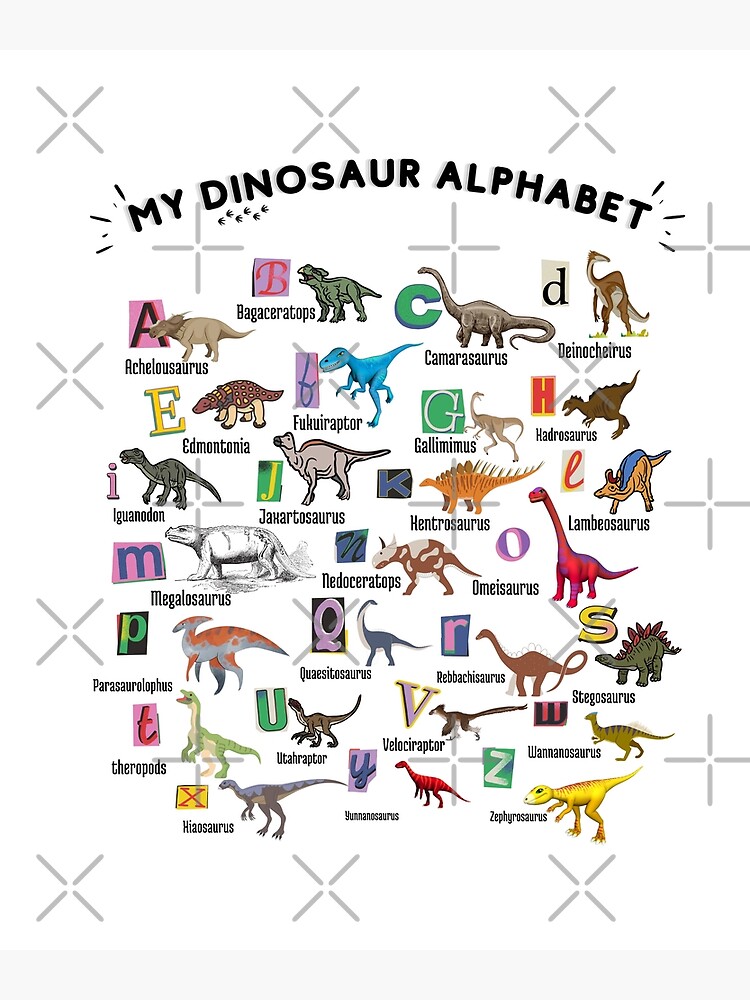"ABC Dinosaur Identification A-Z Types Of Dinosaurs Alphabet T-Shirt ...