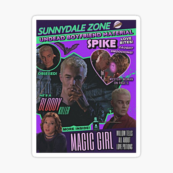 "Buffy The Vampire Slayer Fan Magazine - Spike" Sticker for Sale by ...