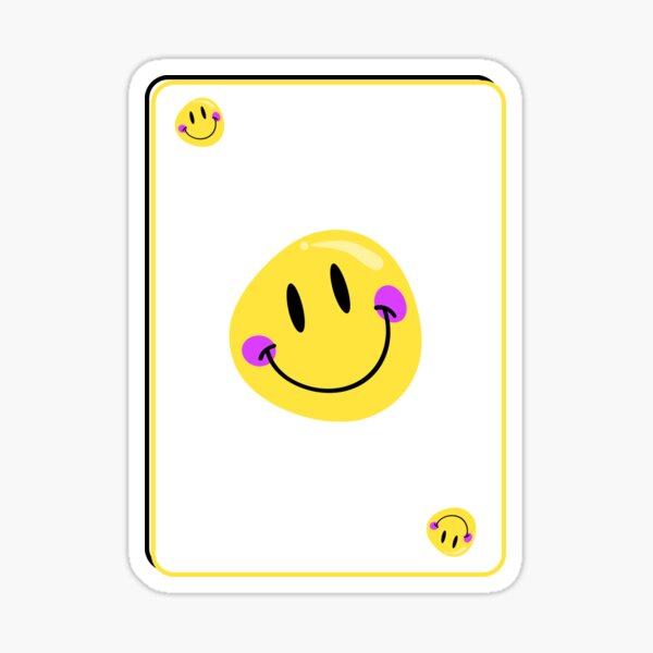 "Graphic Playing Card Smiley Face" Sticker for Sale by Yassin-04 ...
