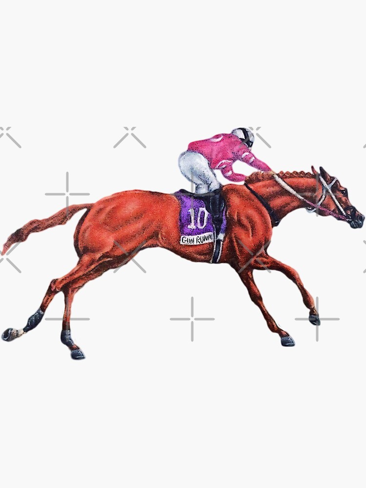 "Gun Runner racehorse" Sticker for Sale by soaring-softly | Redbubble