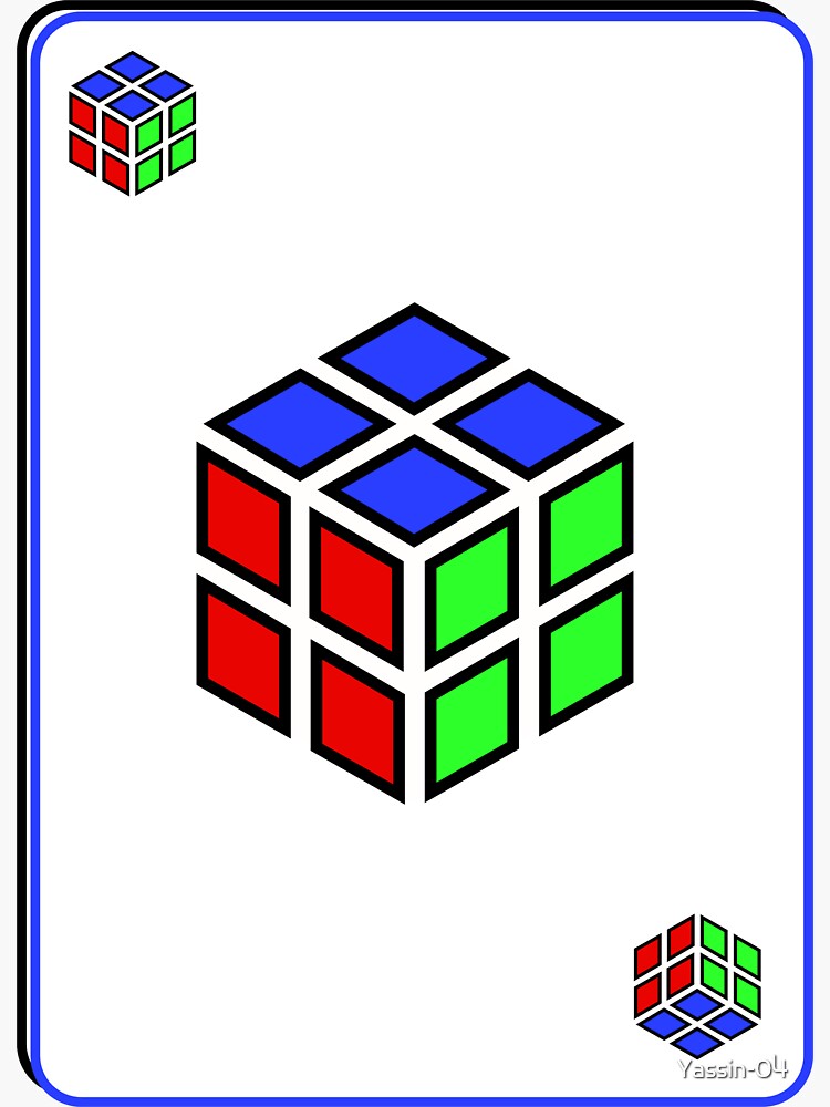 "Graphic Playing Card Rubik's Cube" Sticker for Sale by Yassin-04 ...