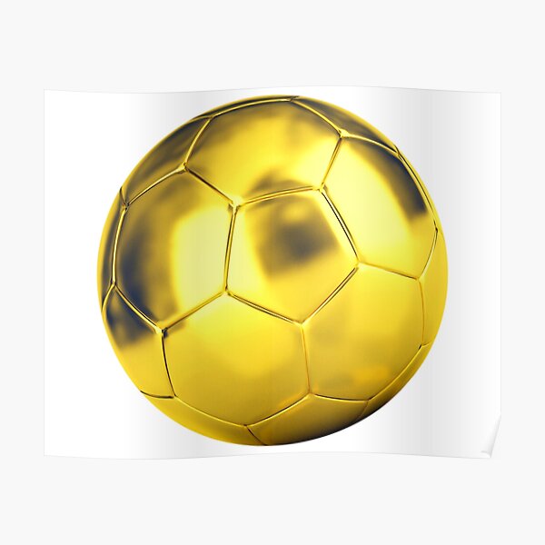 "Golden Soccer Ball" Poster for Sale by Domsys | Redbubble