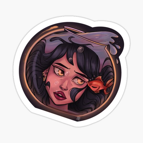 "Phish Head - Girl’s Head in a Fishbowl Dream " Sticker for Sale by ...