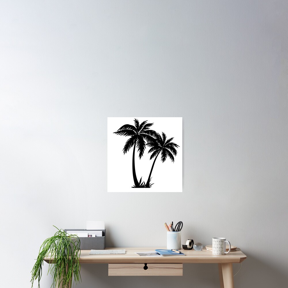 "Black Palm Tree Sticker" Poster by livpaigedesigns | Redbubble