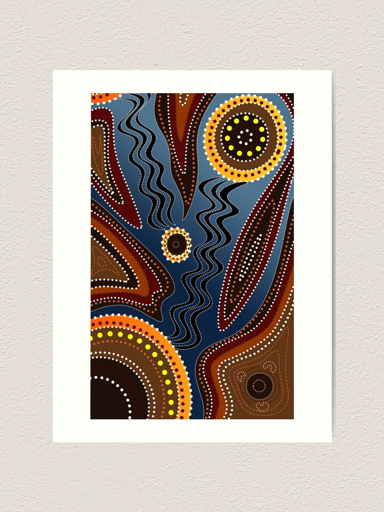 "Indigenous Aboriginal Custom Artwork - Darug" Art Print for Sale by ...