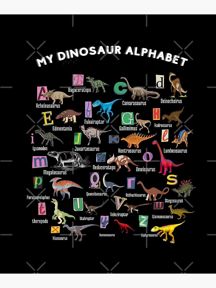 "My Dinosaur Identification A-Z Types Of Dinosaurs Alphabet T-Shirt ...