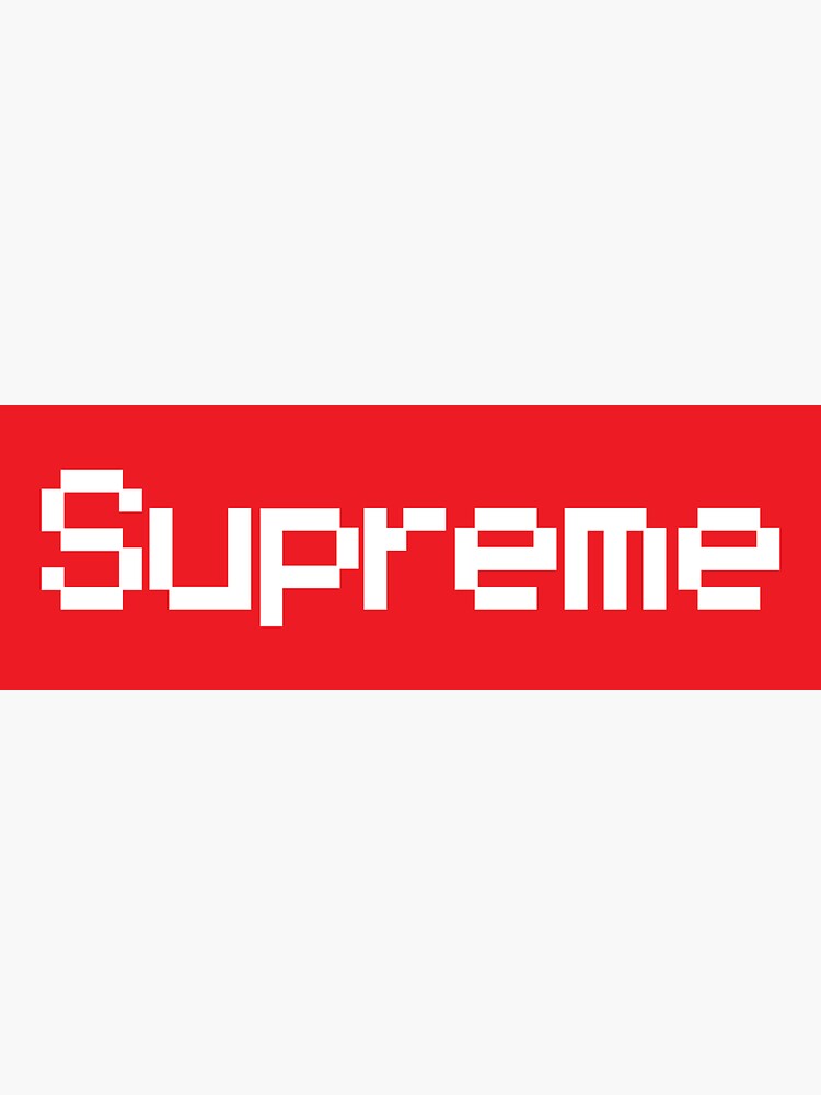 "8-bit Supreme logo white on red " Sticker for Sale by Astre- | Redbubble