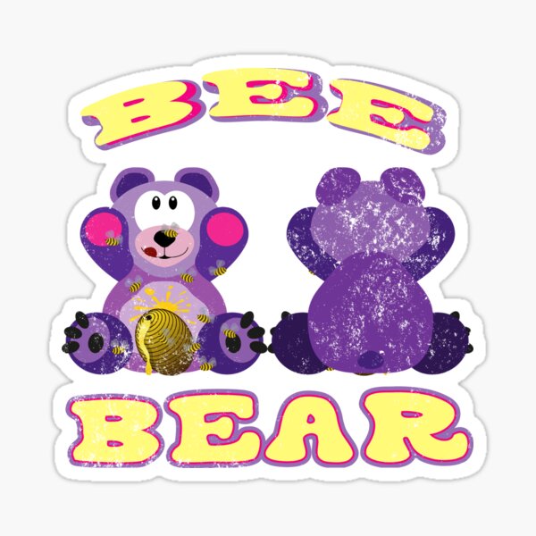 "funny bee and bear" Sticker for Sale by mounir-shop | Redbubble