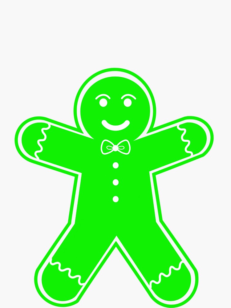 "Green Gingerbread-Man Cookie" Sticker for Sale by Growing-Anew | Redbubble