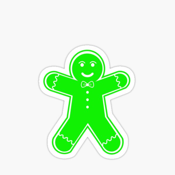 "Green Gingerbread-Man Cookie" Sticker for Sale by Growing-Anew | Redbubble