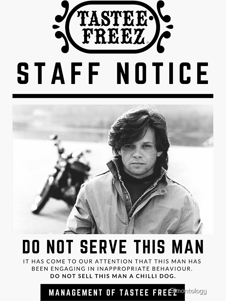 "Tastee Freez Chilli Dog - Mellencamp" Sticker for Sale by Simontology ...