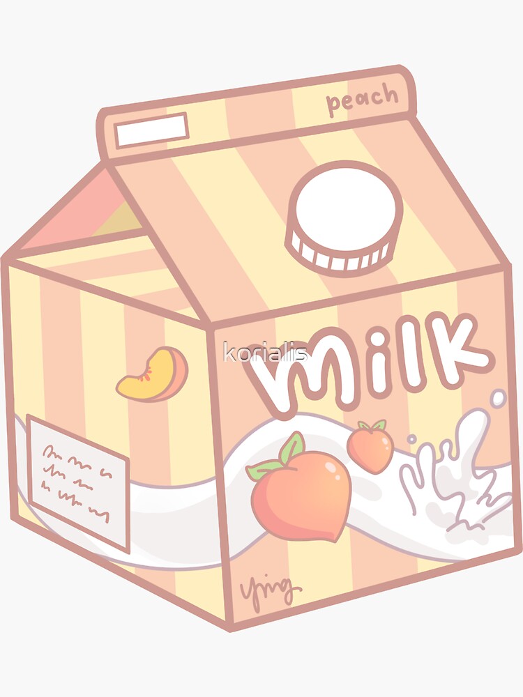 "Basic Milk Carton - Peach" Sticker for Sale by korialis | Redbubble