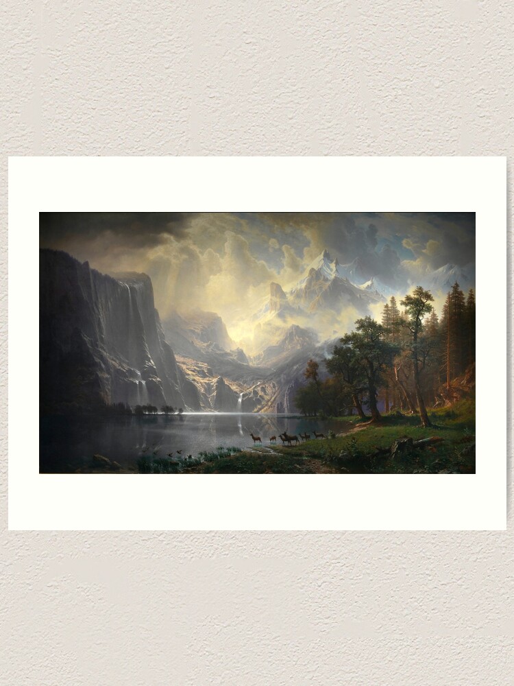 "Among the Sierra Nevada by Albert Bierstadt" Art Print for Sale by ...