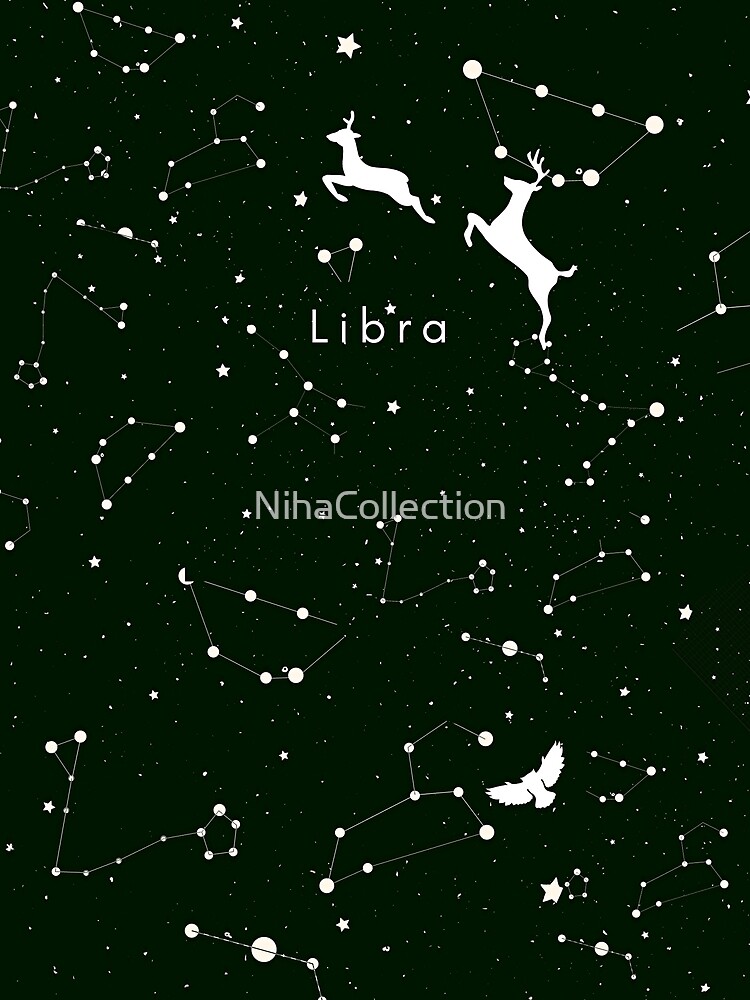 "Libra Emerald Green Zodiac Design - Astrology Night Sky" Poster for ...