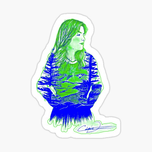 " Star Front Mountains and Valley Transparent Blue and Green " Sticker ...