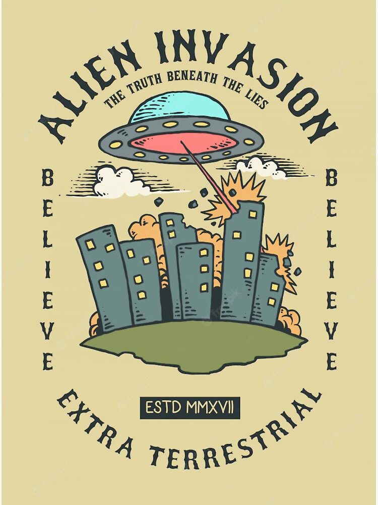 "Alien Invasion" Sticker for Sale by MonsterDezigns | Redbubble