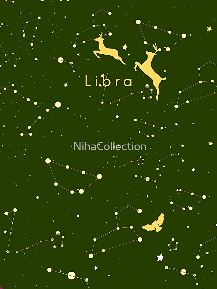 "Libra Green Zodiac Design - Astrology Night Sky" Poster for Sale by ...